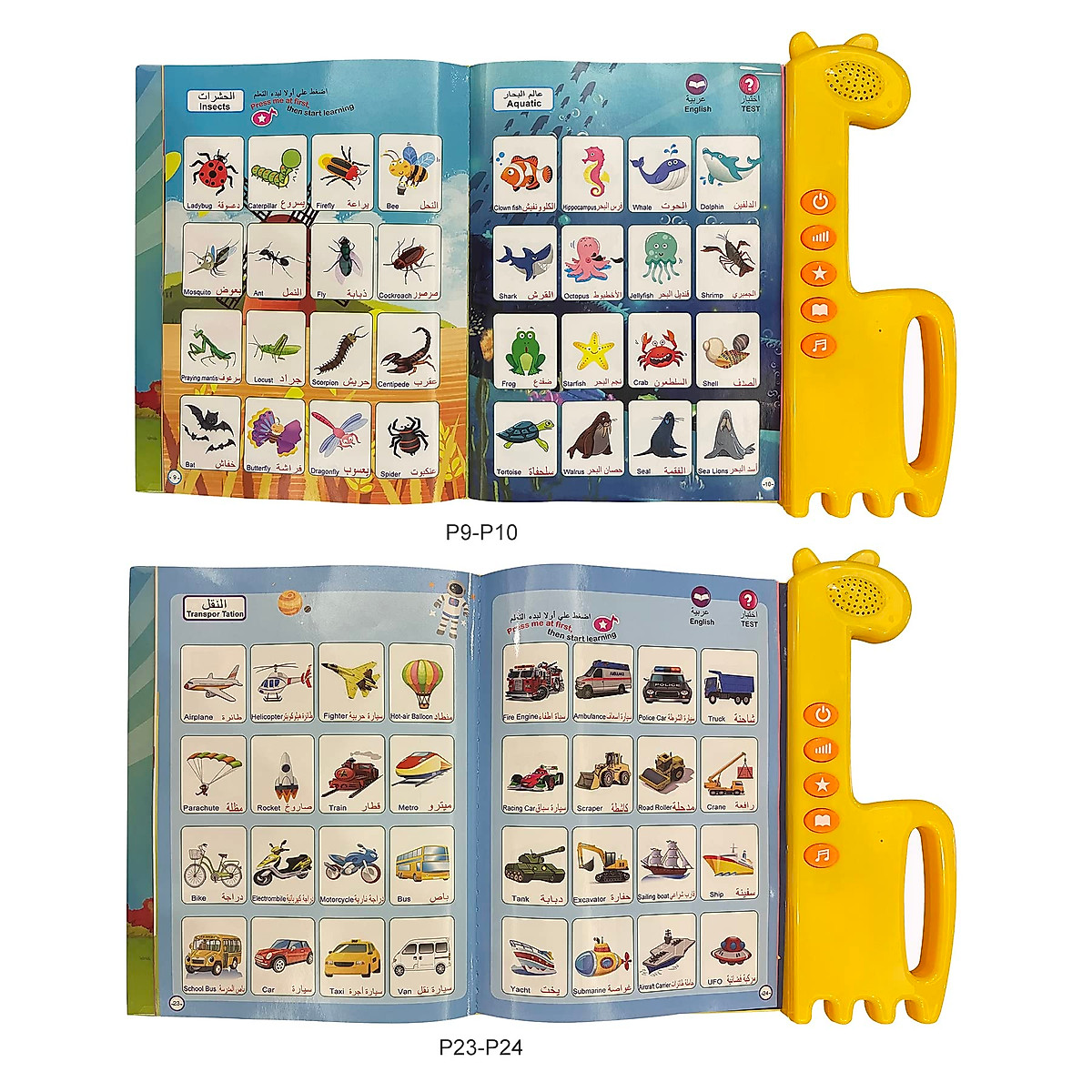 Arabic Alphabet for Kids, Master The Arabic Alphabet Music and 300 Words of Everyday Life, Learning Quran in Arabic for Beginners, Arabic English Bilingual Toys for Toddlers