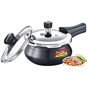Prestige Deluxe Duo Plus Pressure Cooker, 2 Litre, Black