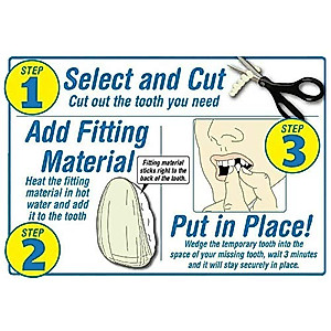Instant Smile Select A Tooth Temporary Tooth Replacement Kit - 3 Pack Combo - Light, Natural, Dark Shade