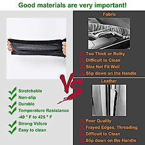 Mofason Refrigerator Door Handle Covers, Keep Appliance Clean for Fridge Microwave Oven Stove Bathroom Freezer Accessories Dishwasher- Your Kitchen Handle Protector (5pcs, Black)