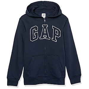 GAP boys Logo Hoodie Zip Sweatshirt, Blue Galaxy, Medium US