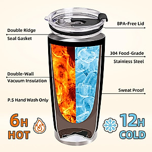 Customizedbee Personalized Tumbler with Picture Text Name, 20 oz Custom Travel Coffee Mug Personalized Gifts, Christmas Birthday Anniversary Thanksgiving Gifts for Couples Families Friends