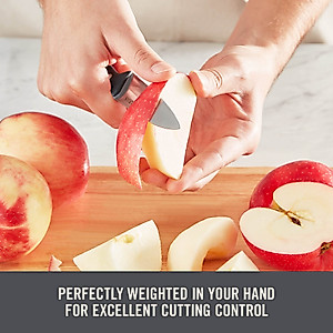 Zakarian by Dash 2 Piece Chef Grade German Steel Paring Knife Set with Smooth and Serrated Blades for Chopping, Dicing, Mincing, Slicing and More – Black