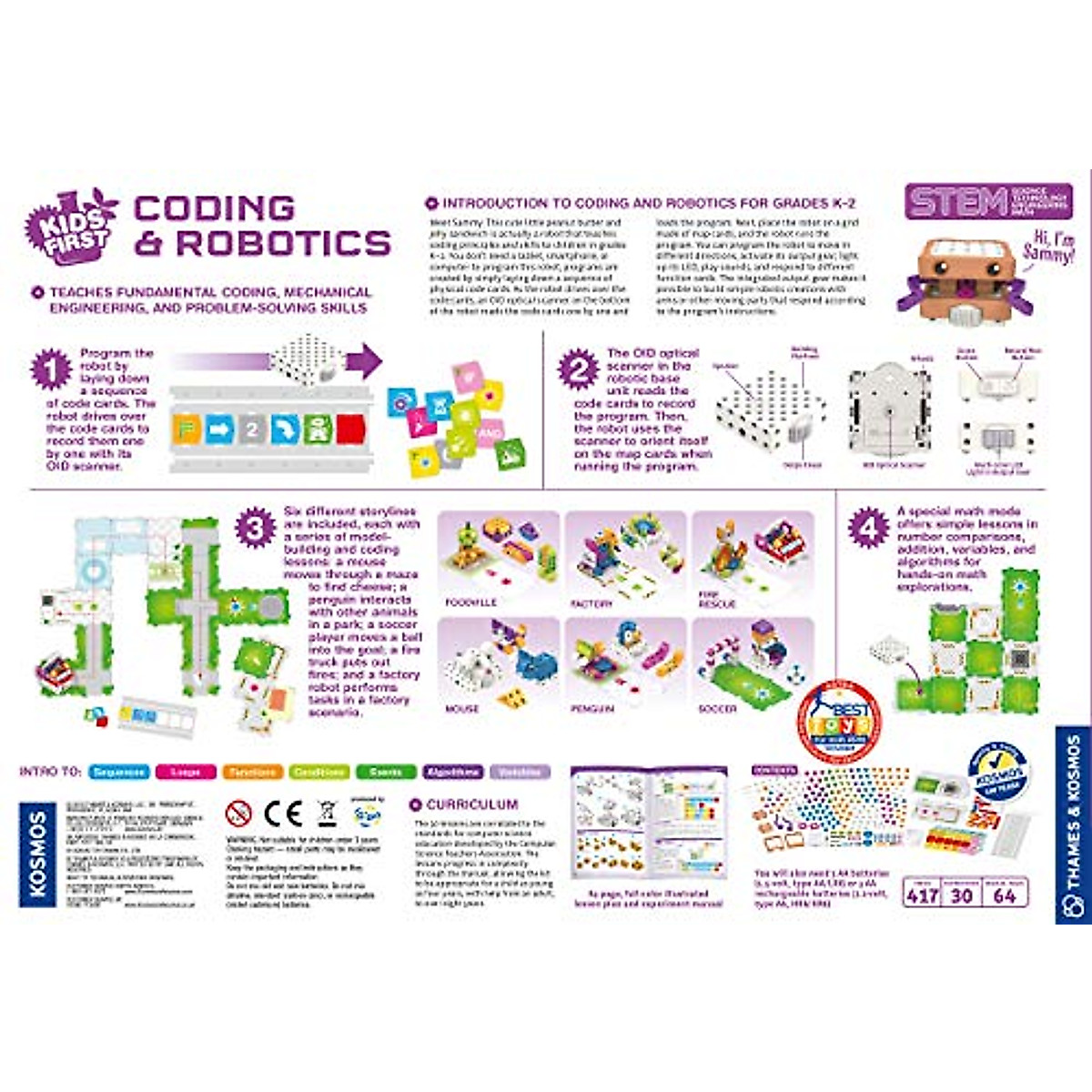 Kids First Coding & Robotics | No App Needed | Grades K-2 | Intro To Sequences, Loops, Functions, Conditions, Events, Algorithms, Variables | Parents’ Choice Gold Award Winner | by Thames & Kosmos