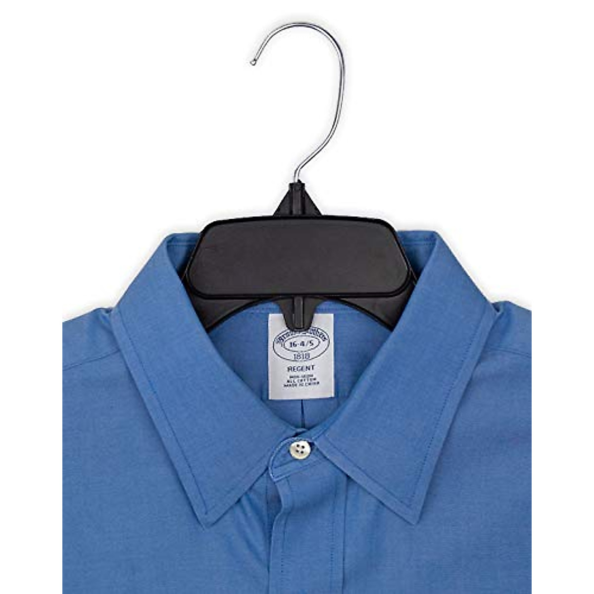 HangOn Shirt Hangers Recycled Plastic with Notches, Black, 19 Inch Pack of 25 (HORB479)