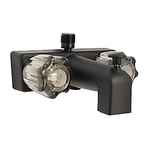 Empire Faucets Compact Tub Faucet Shower Diverter - 4in Matte Black Bathtub Spout with Diverter and Vacuum Breaker Attachment
