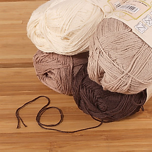JubileeYarn Baby Soft Bamboo Cotton Yarn - 50g/Skein - Shades of Brown - 4 Skeins
