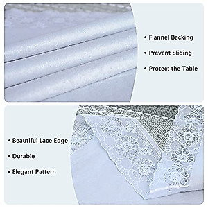 JUCFHY Square Vinyl Tablecloth with Flannel Backing,Plastic Waterproof Square Tablecloths,Flannel Backed Table Cloth for Outdoor Camping Picnic,Wipeable PVC Table Cover(Grey,58x58 Inch)