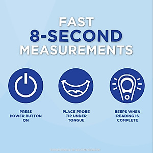 Healthwise Digital Thermometer | 8-Second Readout | Jumbo Backlit Display | Flexible Tip