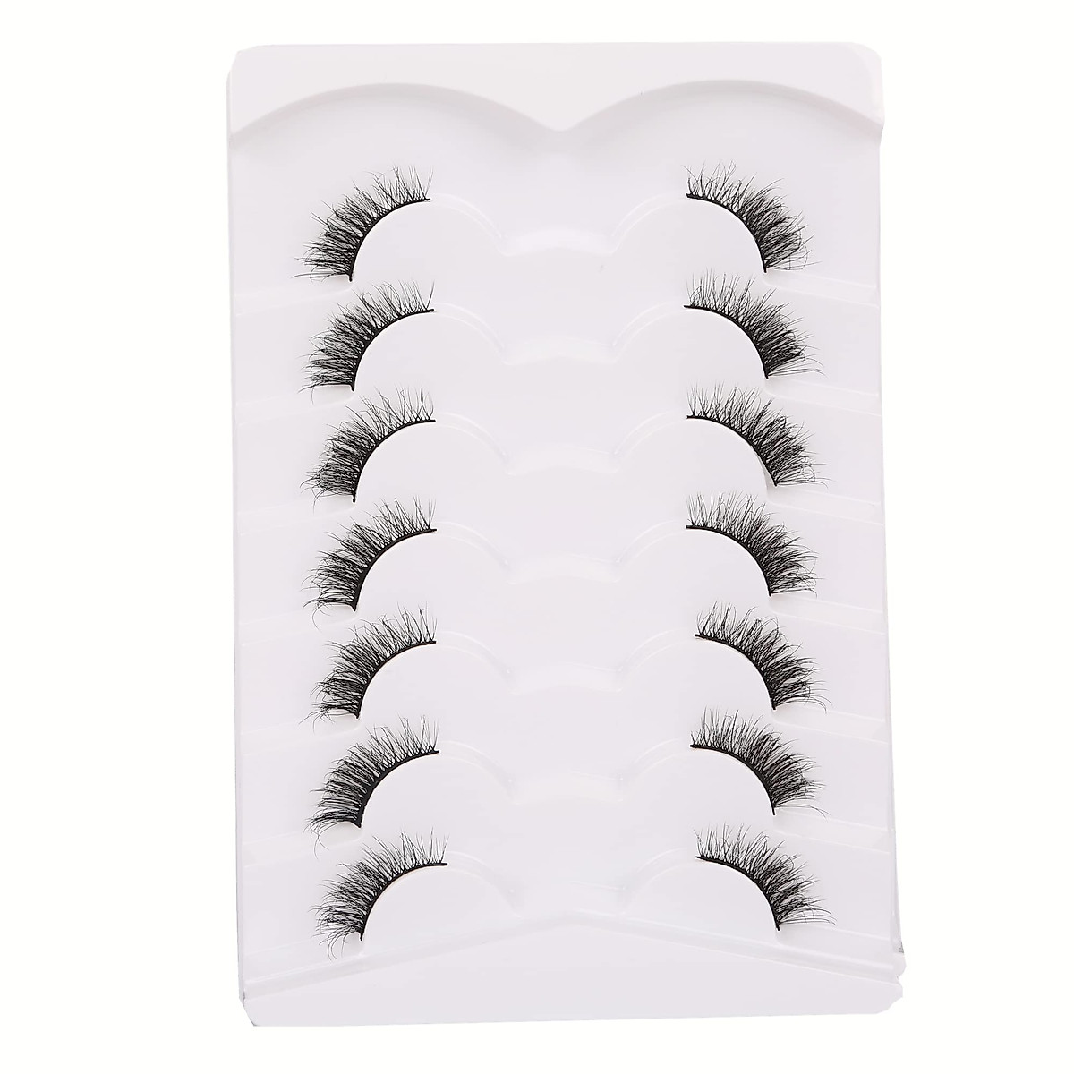 GMAGICTOBO Fluffy Half Lashes Wispy Short False Eyelashes Natural Look Cat Eye Lashes Pack 3D Criss-Crossed Lashes Strips 7 Pairs Multipack