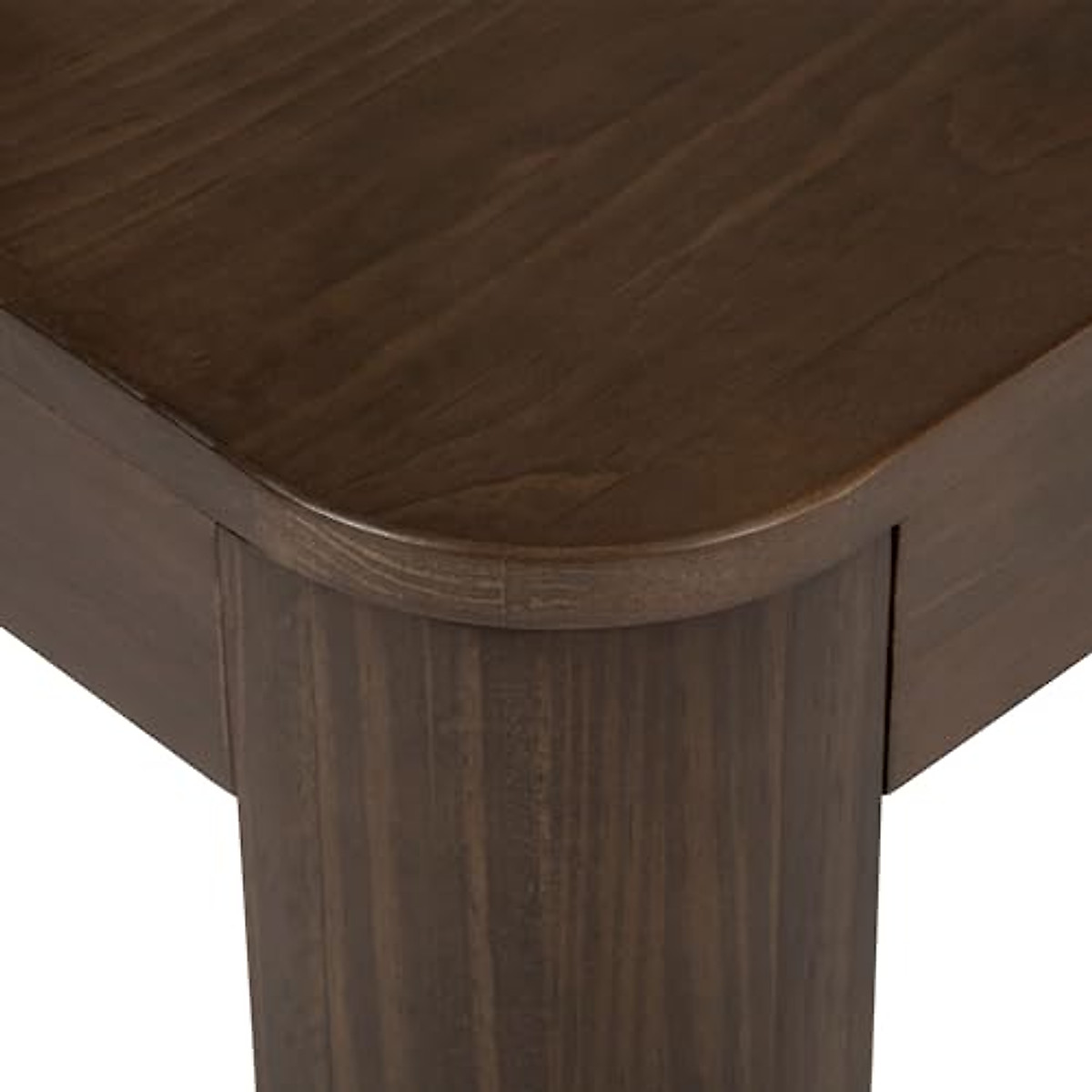 Plank+Beam Modern Rounded Rectangular Side Table, Solid Wood End Table for Living Room, 25in, Walnut