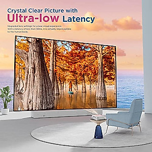 Outdoor Mini Projector w/WiFi , 8000L Bluetooth Portable Projector, 1080P HD Supported & 200'' Display Video Movie Projectors, Compatible w/iPhone, TV Stick, PC, HDMI USB