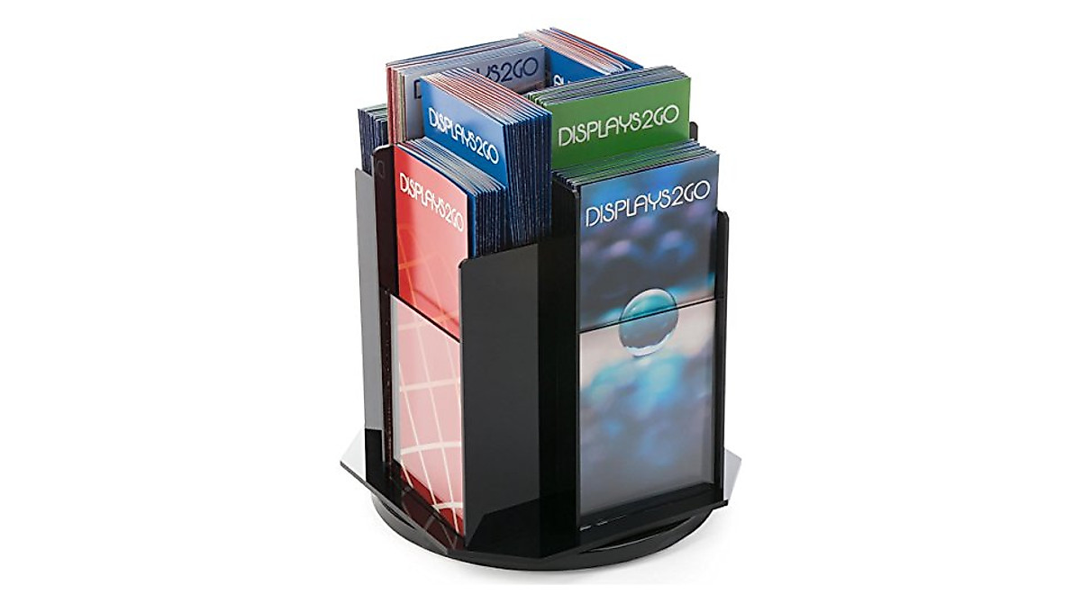 Rotating Literature Rack with (8) 4x9 Tiered Pockets, Countertop ...
