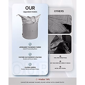 MULISOFT 90L Laundry Hamper with Handles & Zipper, Collapsible Large Laundry Basket, Foldable Clothes Hamper for Laundry, Dorm, Nursery, Bedroom, Travel, Storage for Toys, Blankets, Clothes, Grey