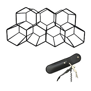 Metal Wine Rack, Free-Standing Countertop Wine Bottle Rack, can Store up to 9 Wine Bottle