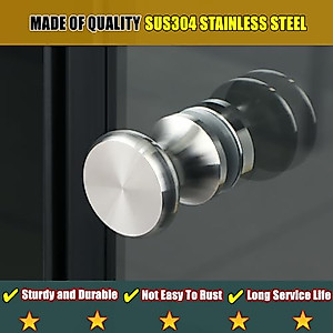 Alise Shower Glass Door Handle,Sliding Shower Doors Knob,Single Side Pull Hardware Replacement Parts,Solid SUS304 Stainless Steel Knobs,Brushed Nickel XLS200DB-LS
