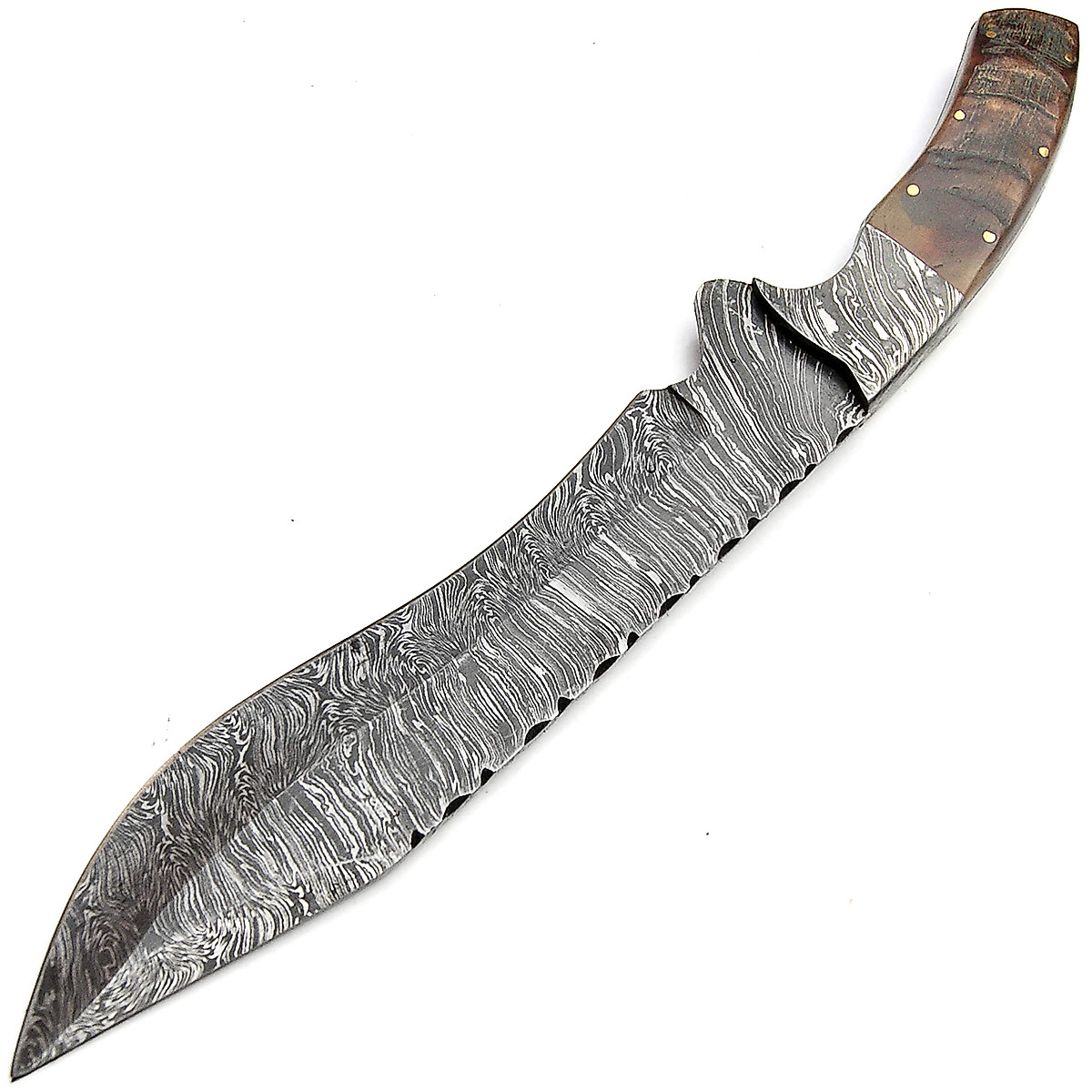 PAL 2000 KNIVES HK-9295 Handmade Damascus Steel 13 Inches Hunting Knife Ram Horn Handle with Sheath