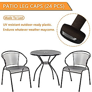 APPLIANCEMATES 1-1/2" Wrought Iron Patio Furniture Feet Glides,32 Pcs Plastic Outdoor Patio Furniture Feet Protectors Protecting Floor Surfaces from Scratches(Black)
