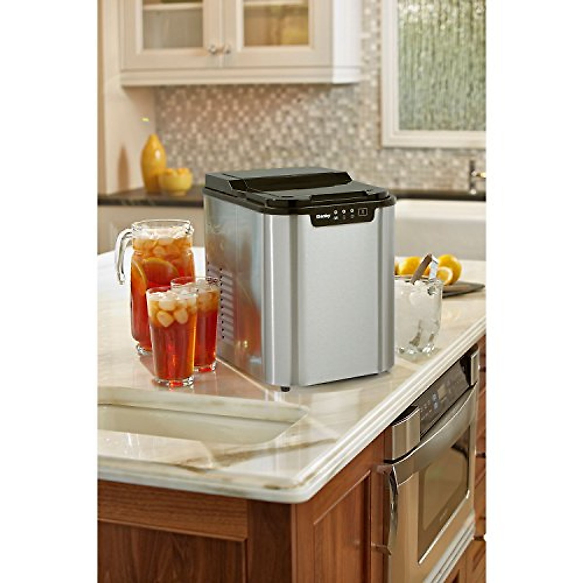 Danby DIM2500SSDB Portable Ice Maker, Countertop Ice Machine Makes 25 lbs of Ice A Day,LED Controls & Self-Clean Mode