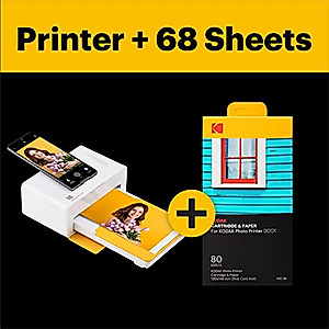 KODAK Dock Plus 4PASS Instant Photo Printer (4x6) + 90 Sheets Bundle