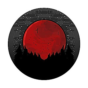 Red Blood Moon Black Night Sky Lunar Eclipse Space Gift PopSockets PopGrip: Swappable Grip for Phones & Tablets