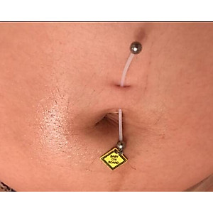 D.Bella 14G Pregnancy Belly Button Rings for Women Flexible Belly Button Ring Long Maternity Belly Button Ring Silicon Belly Button Rings