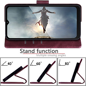 SUANPOT for Samsung Galaxy A03S Wallet case 【RFID Blocking】 Credit Card Holder, Flip Folio Book PU Leather Phone case Shockproof Cover Women Men for Samsung A03S case (Wine Red)