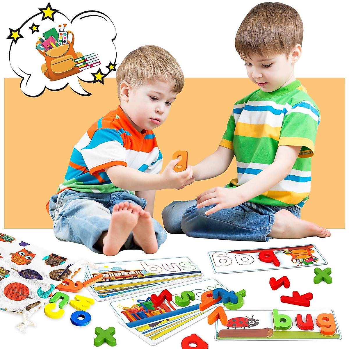 Learning Educational Toys and Gift for 3 4 5 6 Years Old Boys & Girls - See & Spell Matching Letter Game for Preschool Kids Learning Resources - STEM Educational Toys for Toddler Learning Activities