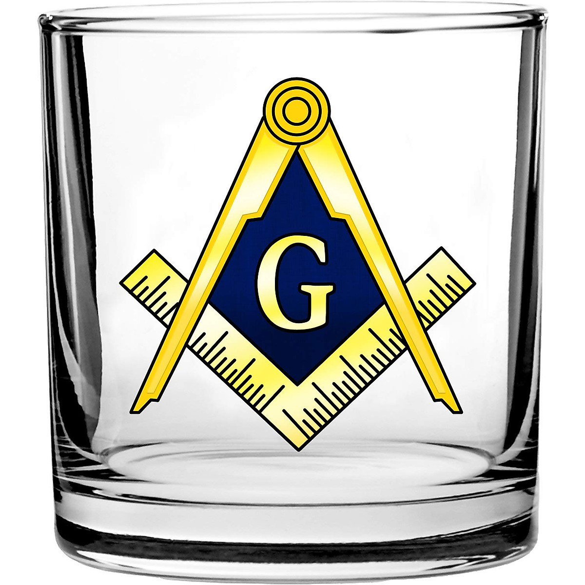 Hat Shark Mason Masons Masonic Live Better Logo Symbols - 3D Color Printed Scotch Whiskey Glass 10.5 oz