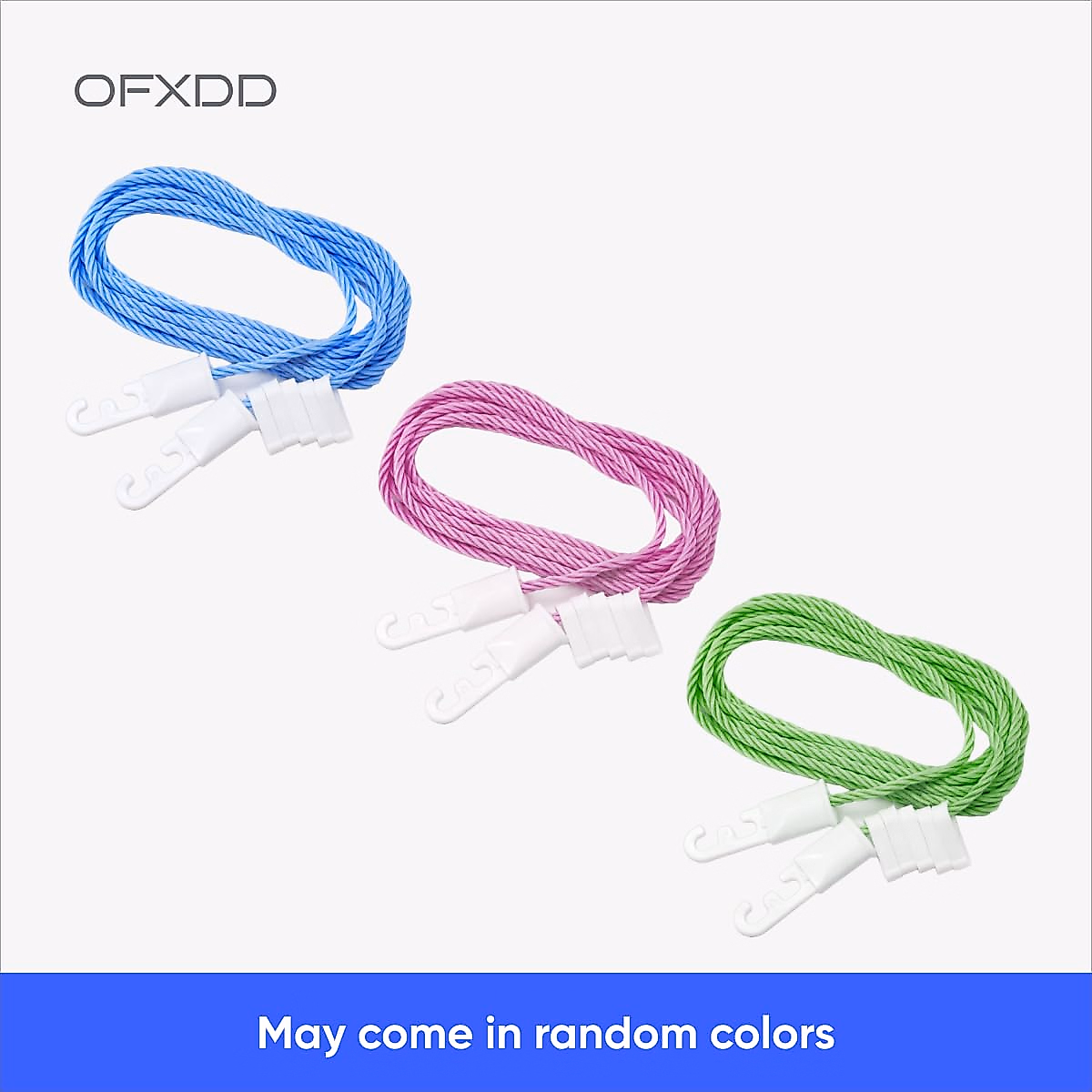 Clothes Line 19.7 Ft - Indoors & Outdoors Clothesline - Portable Laundry Line for Hanging Clothes - Windproof Rope with Hooks