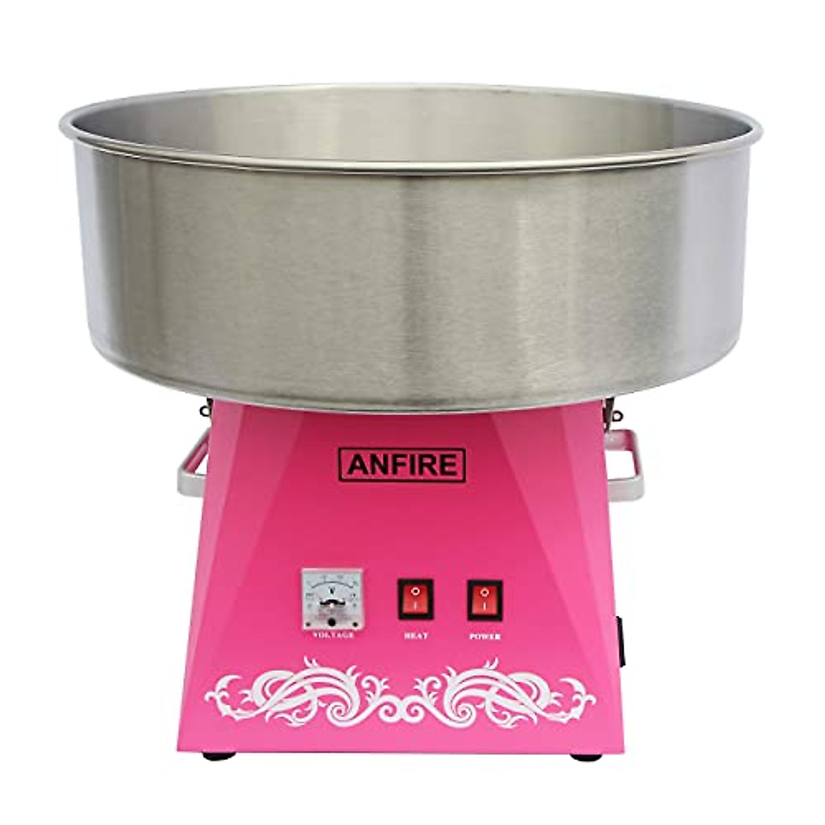 ANFIRE Commercial Electric Cotton Candy Machine Pink Candy Floss Maker for Kits or Party - Includes 10 Cones & Scoop