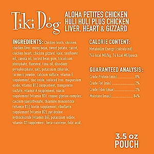 Tiki Dog Aloha Petites – Chicken Huli Huli Wet Dog Food – 3.5 Ounce (Pack of 12)