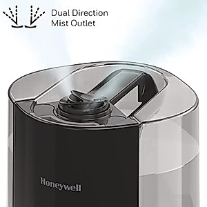 Honeywell Dual Comfort Cool + Warm Mist humidifier. Humidifier for Bedroom, Office, Living Room and Home. Provides Temporary Relief from Dry air discomforts - Black, HWC775B