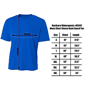 Hardcore Water Sports Mens Rash Guard Surf Swimwear Swim Shirt SPF Sun Protection Loose Fit Fitting