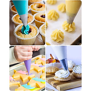 Labeol 200Pcs Disposable Piping Bags 16 Inch 12 Inch Pastry Bags Royal Icing Bags Tipless Frosting Bags Cookie Cake Decorating Bakery Bags Party Favor Bags Baking Supplies Christmas