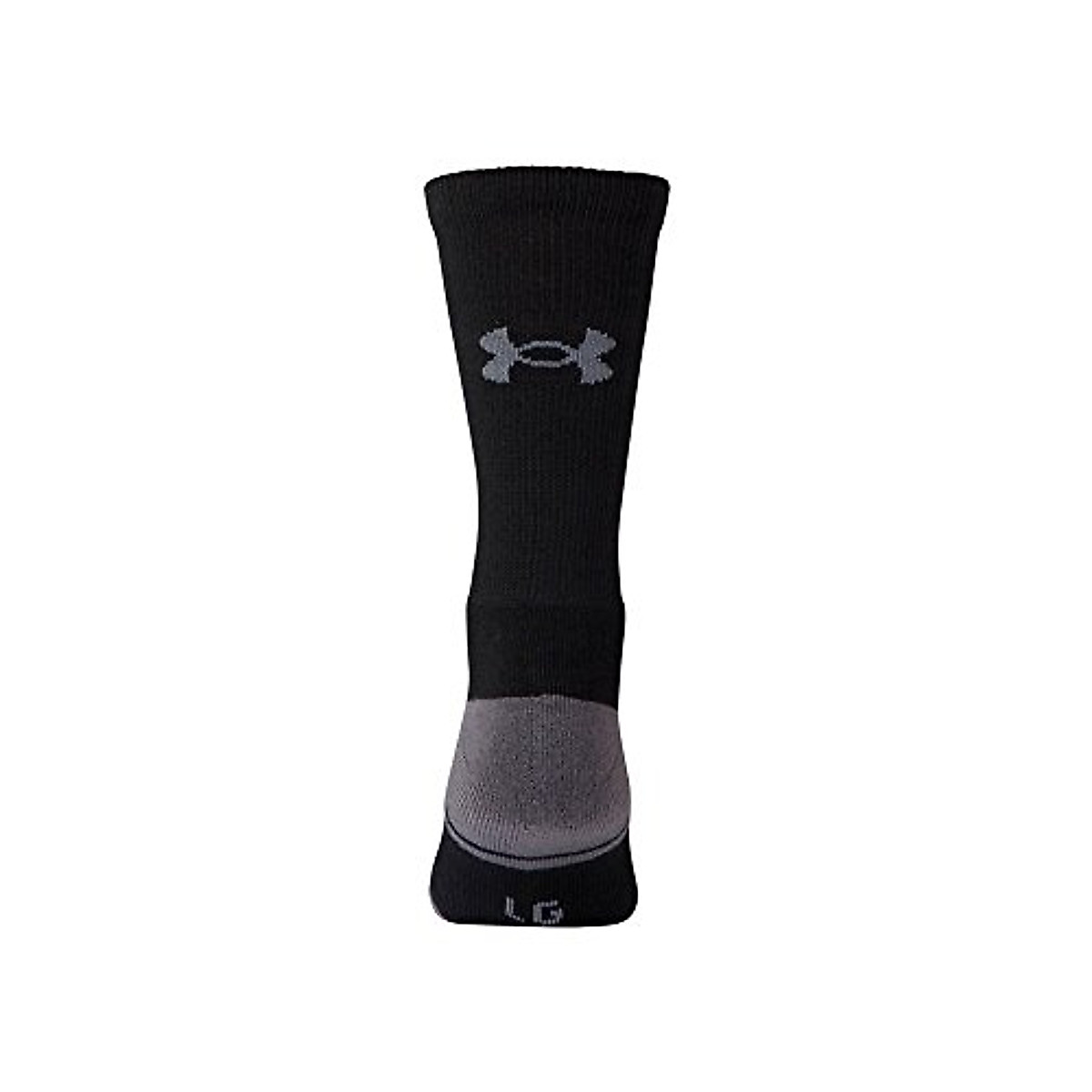 Under Armour Adult Resistor 3.0 Crew Socks, Multipairs , Black/Graphite (6-Pairs) , Medium