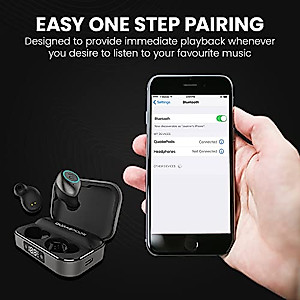 Earcrafts Wireless Earbuds - 120 Hours Playtime in Ear Bluetooth Headphones with Microphone, TWS, Smart Touch Control IPX7 Waterproof, Great Sound, Ideal for Sport