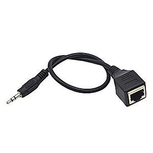 Wpeng 3.5mm 1/8" Stereo Male Plug to RJ45 Female Extender Over Cat5&Cat6 Socket Ethernet Adapter Cable(3.5M/RJ45F)