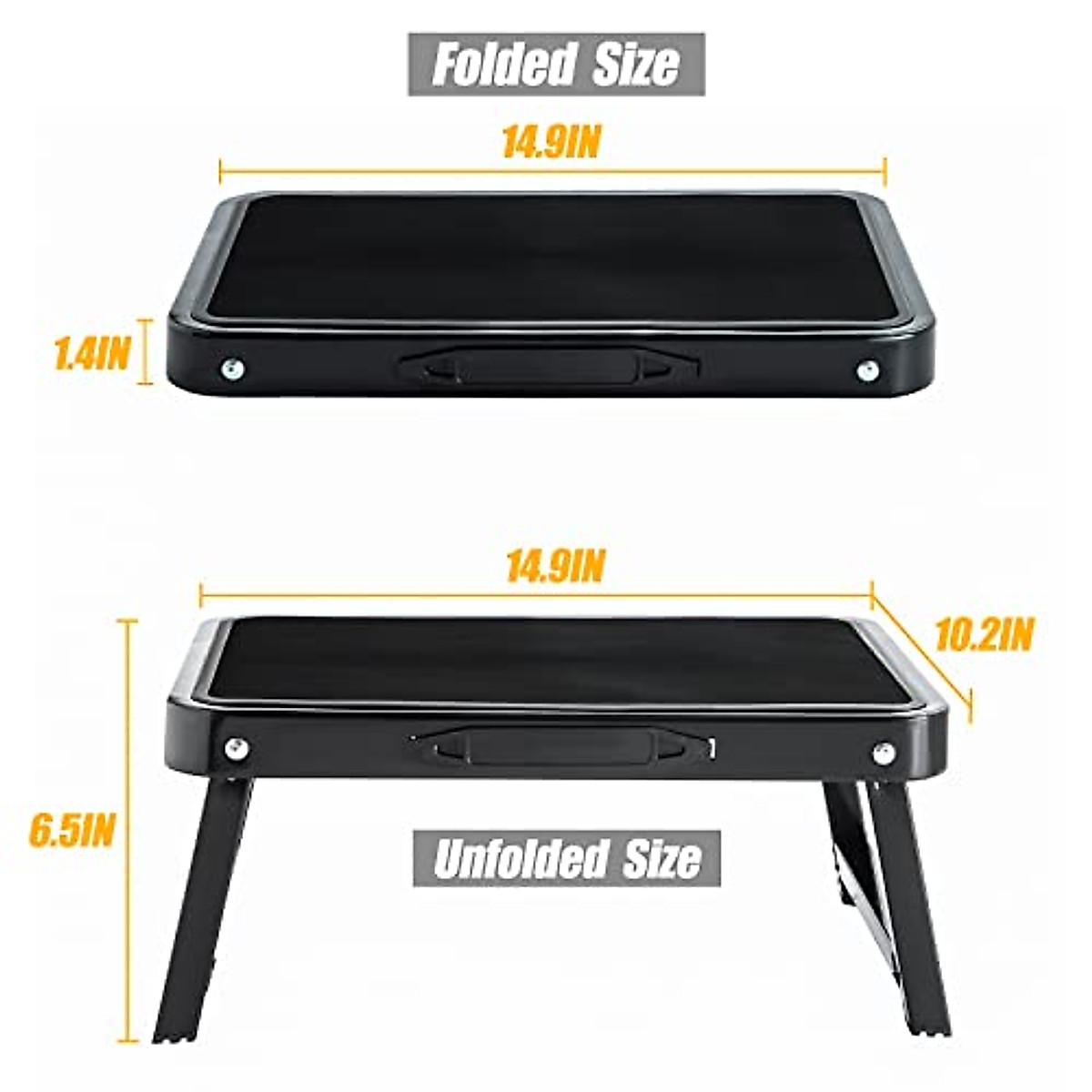 Folding Step Stool, Folding Metal 1- Step Stool 330 lbs, Sturdy Portable Lightweight Step Ladder with No-Slip Feets & Handle by CHEAGO, Black