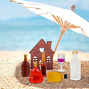 30 PCS 21 Styles Mini Wine Bottles Cake Toppers With 6 Mini Wine Glasses 1 Plastic Miniature Toilet Toy 1 Beauty Doll 21st Birthday Cake Topper for Celebrating Birthday 21 and Up Girl Party