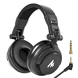 MAONO 50MM Drivers Studio Headphones AU-MH601 Over Ear Stereo Monitor Closed Back Headphones for Music, DJ, Podcast (Black)