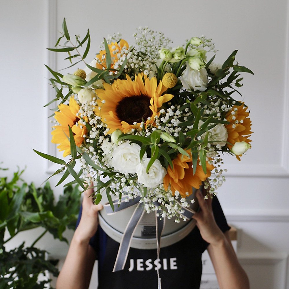 Gift Packaging Paper Box Decorating Round Pink Florist Box 1 Pcs