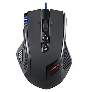 Perixx MX-2000B Programmable Laser Gaming Mouse with Adjustable Weight and RGB Backlight, Black