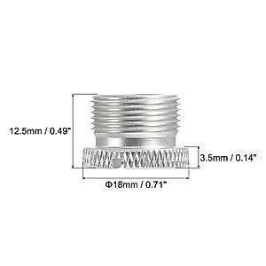 PATIKIL Mic Stand Adapter 3/8 Female to 5/8 Male Aluminum Alloy Mic Screw Adapter for Microphone Tripod Stand Silver 2 Pack