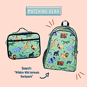 Wildkin Kids Insulated Lunch Box Bag for Boys & Girls, Reusable Kids Lunch Box is Perfect for Early Elementary Daycare School Travel, Ideal for Hot or Cold Snacks & Bento Boxes (Wild Animals)