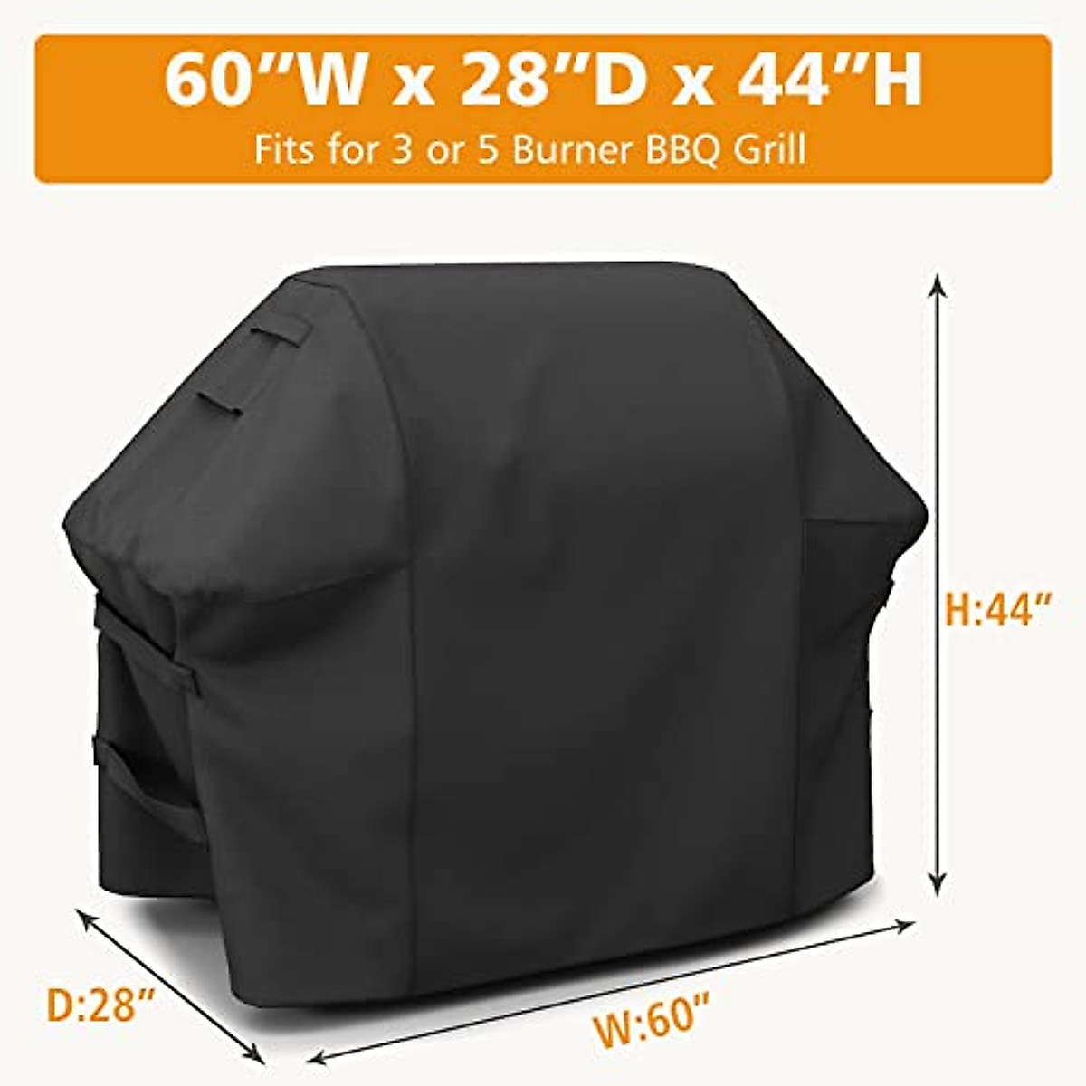 X Home 60-inch Grill Cover for Weber Genesis 310/330, Rec Tec RT-700, Genesis II 315/335, Charbroil, Nexgrill, Brinkmann, Broil King and More 3-5 Burner BBQ Grill, Universal 56-60" Gas Grill