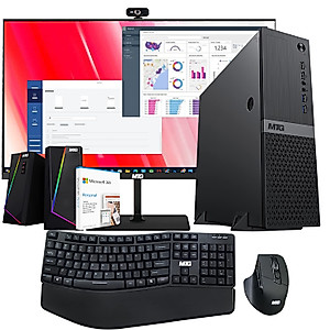 MTG Aurora Business Computer Desktop PC- Intel Core i7 4th Gen, 16GB Ram DDR3, 1TB Nvme, MTG 24 Inch Monitor, MTG Wireless Ergonomic Keyboard Mouse, RGB Speaker, Webcam, Office 365, Win 10 Home