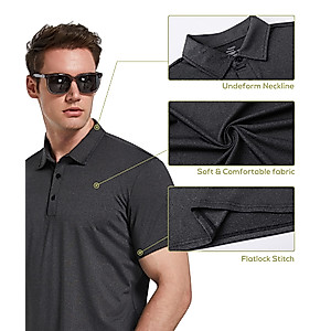 TELALEO 5 Pack Mens Polo Shirts Quick Dry Short Sleeve Golf T Shirt Performance Moisture Wicking Casual Workout SetB M