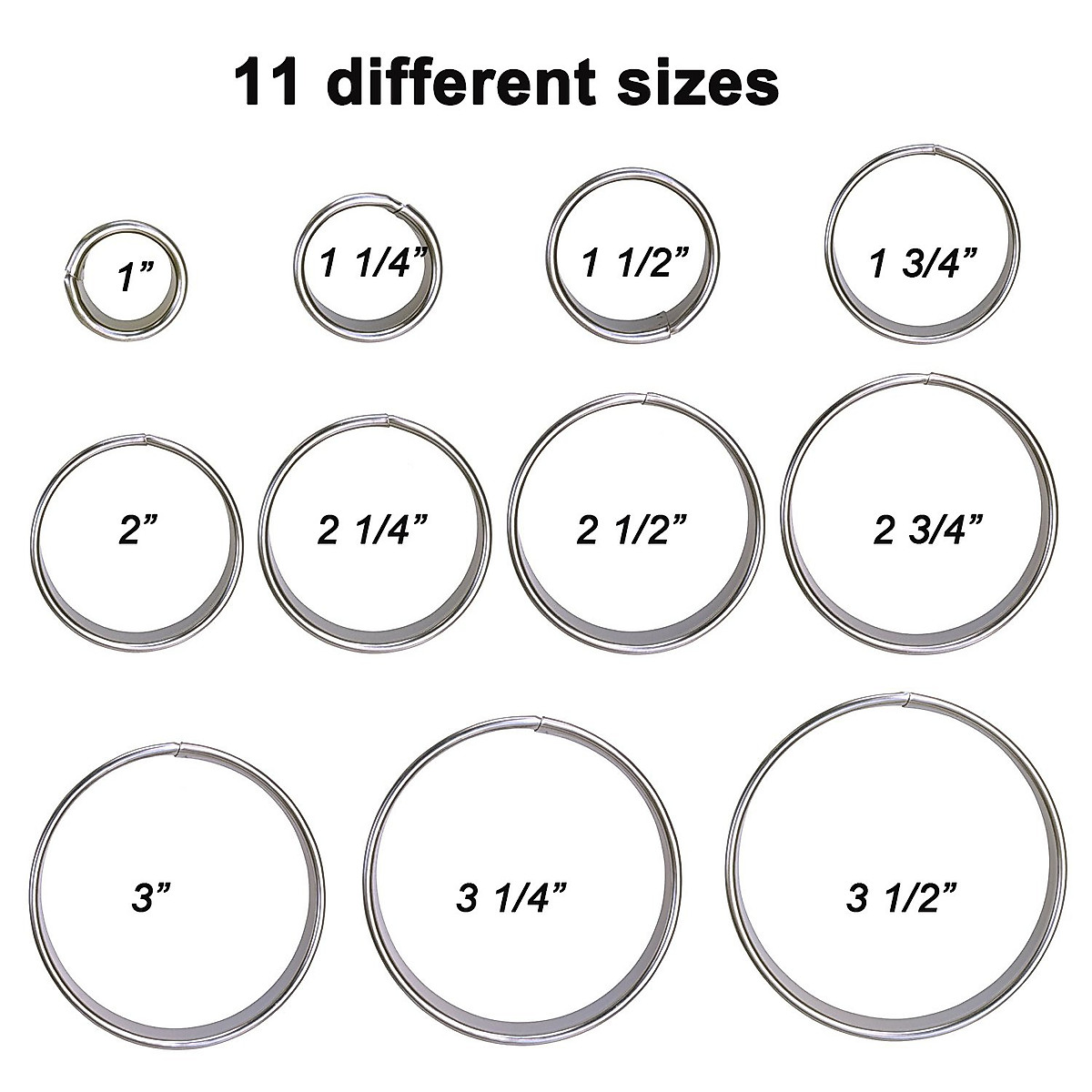 11 Pieces Metal Cookie Cutter Set, Round Cookie Cutters, Stainless Steel Circle Biscuit Pastry Cutters, Assorted Sizes