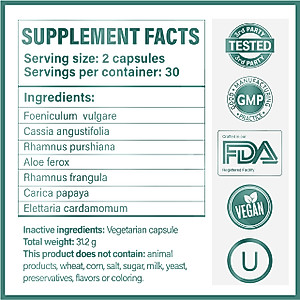 Digestic - Laxative for Constipation Relief, Stool Softener for IBS Severe and Strong Constipation 100% Natural - 60 Capsules - Colon Cleanse, Detox Cleanse, Gas and Bloating Stomach Relief for Adults